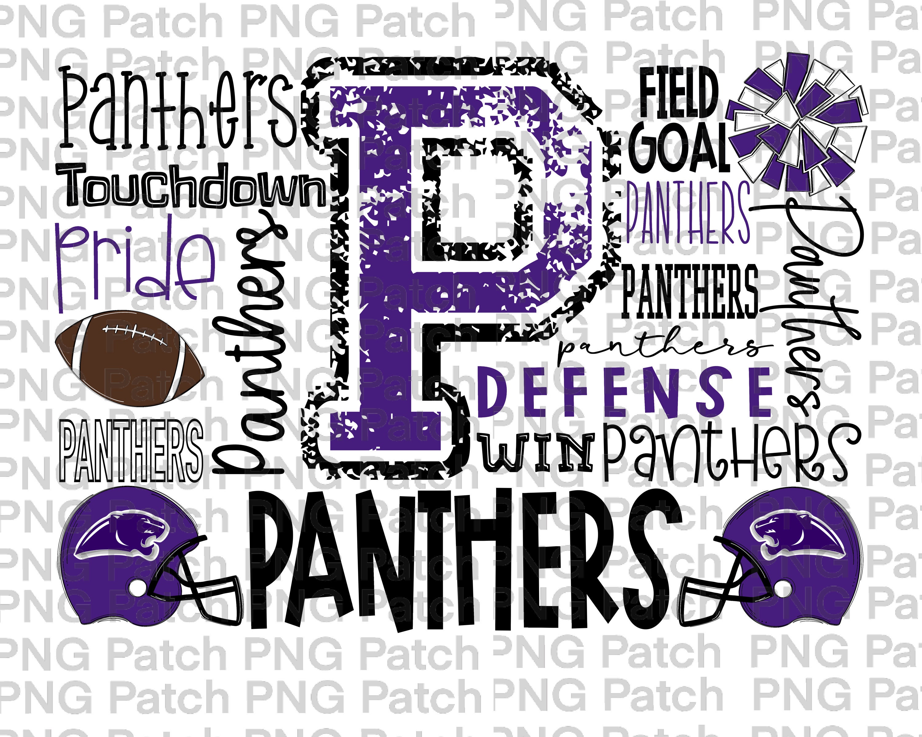 Purple Panther Football Logos