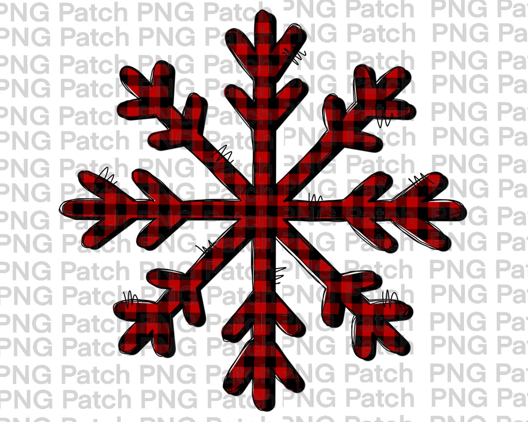 Buffalo Plaid Snowflake, Christmas PNG Digital Design, Holiday ...