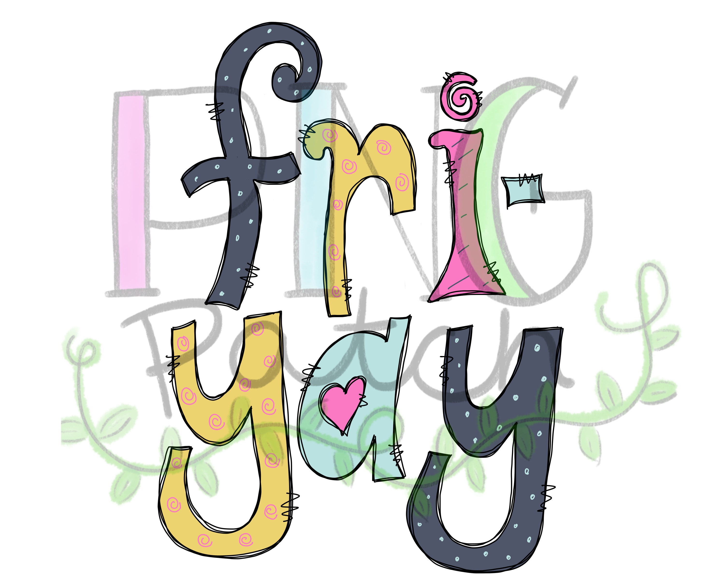 Fri-yay Friday PNG Digital Design Summer Sublimation | Etsy