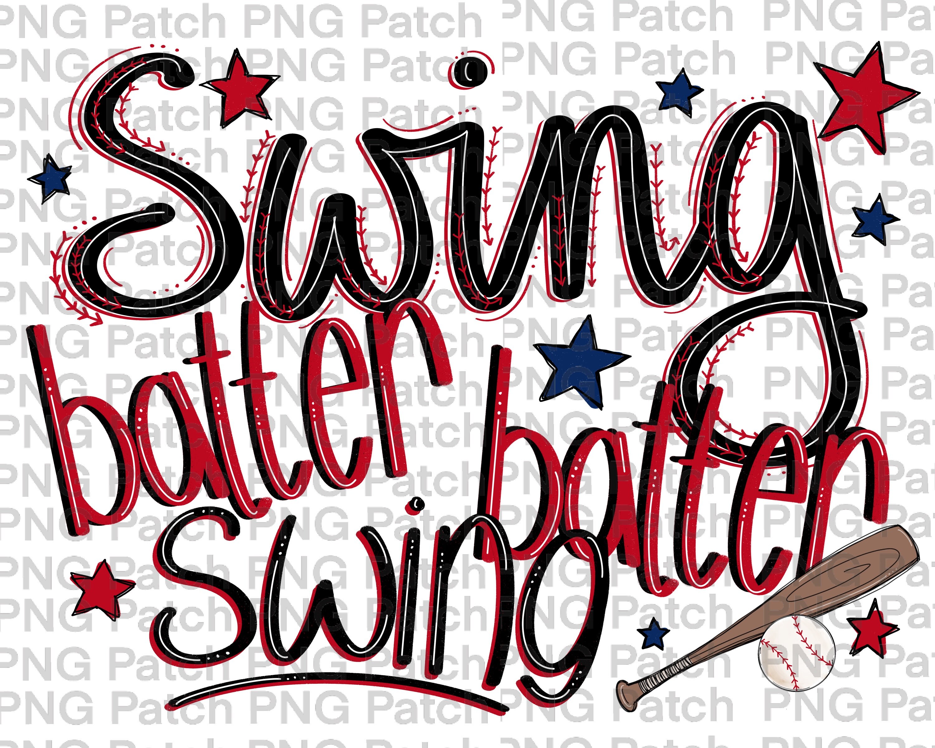 Baseball PNG | Swing Batter Batter Swing | Printable Sublimation or DTF ...