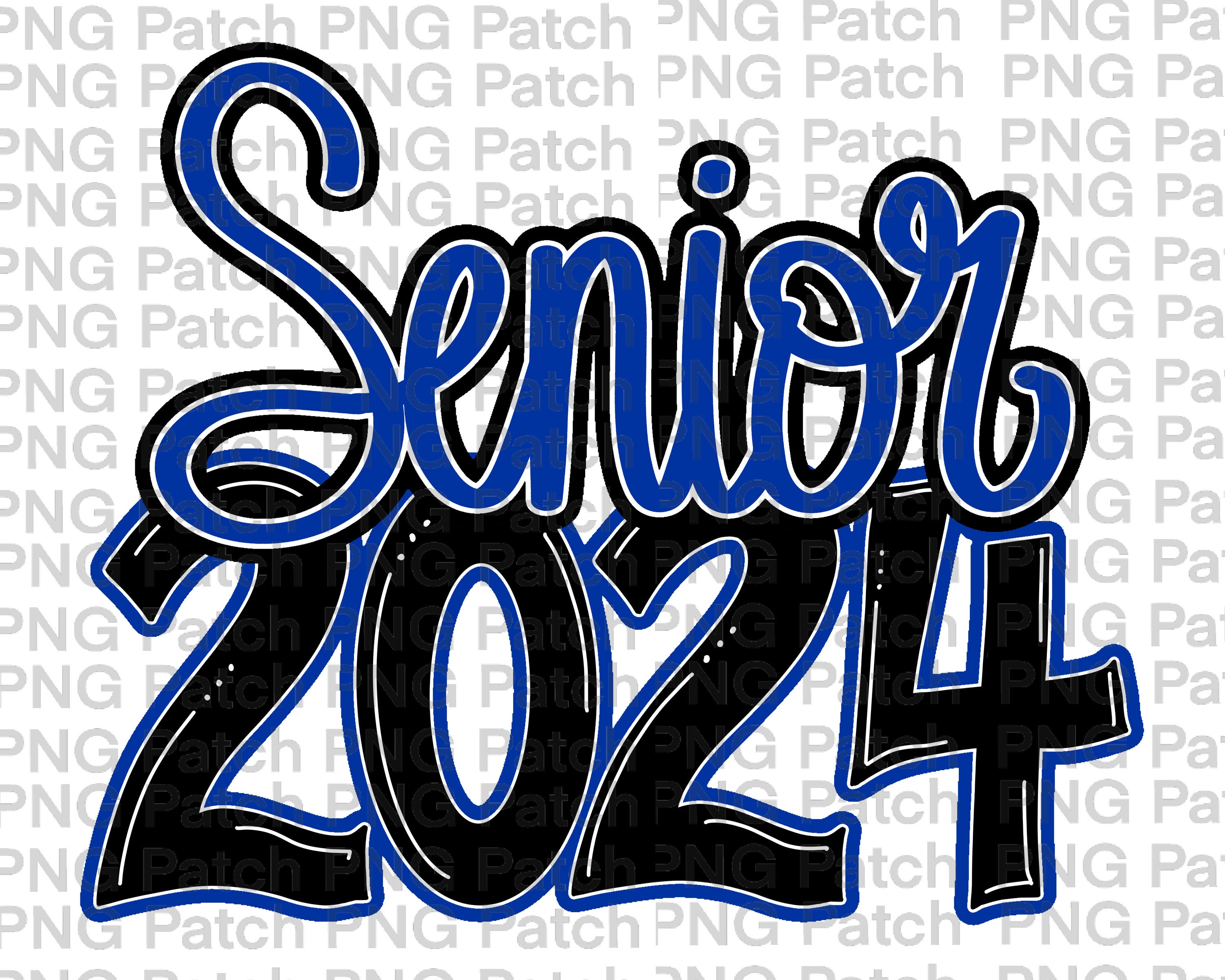 Senior 2024 Graduation PNG | Royal Blue and Black | Printable ...