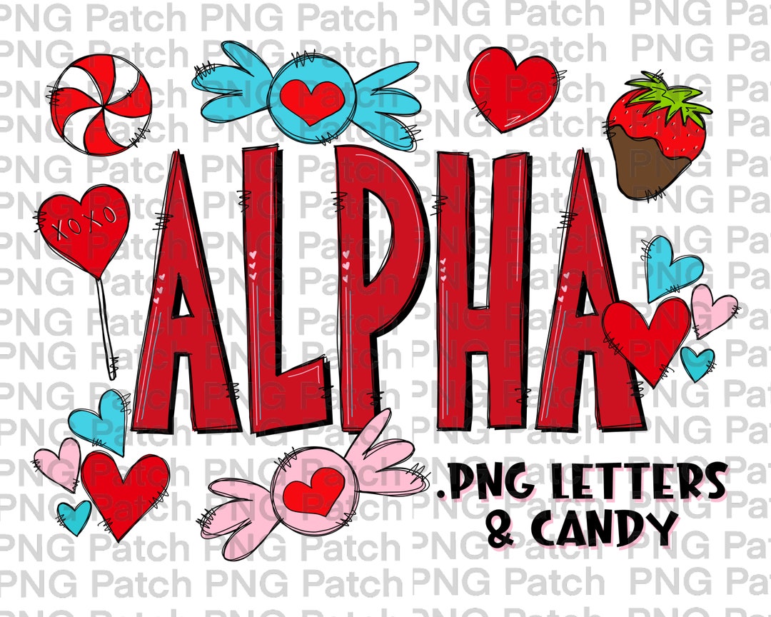 Valentine’s Day Alpha Pack | Candy Hearts Alphabet Set | PNG Letters ...