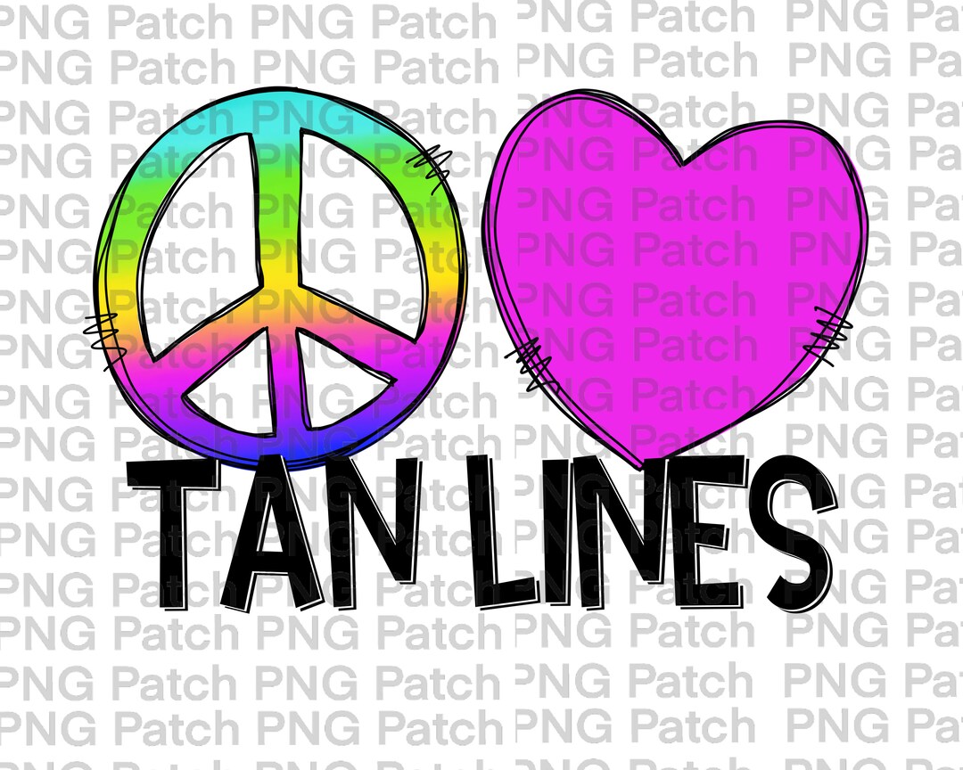 Peace Love Tan Lines, Peace Sign and Heart, Summer PNG Digital Design ...