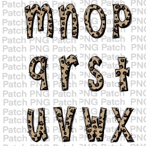 All Lower Case Colorful Leopard Print Alpha Pack, Alphabet Pack PNG ...
