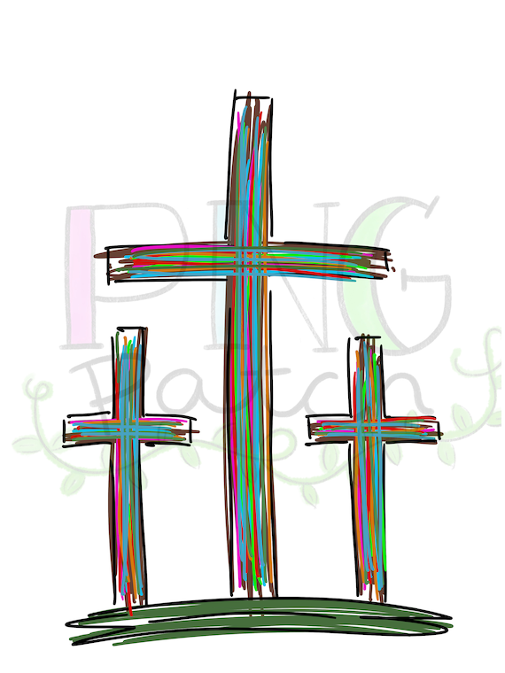 Crosses Scribble Easter PNG Digital Design Sublimation Design | Etsy