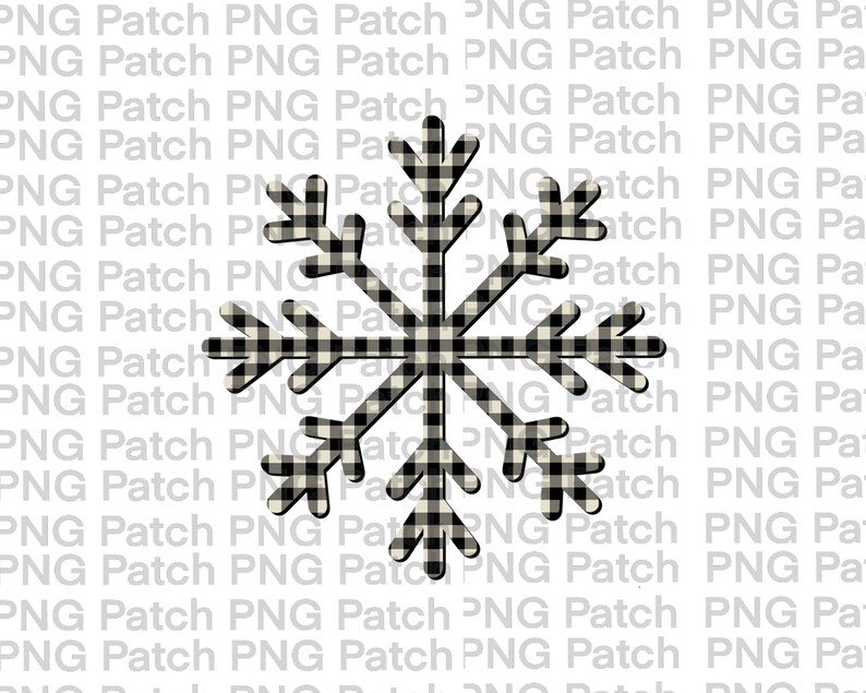 White Buffalo Plaid Snowflake Christmas PNG Digital Design | Etsy