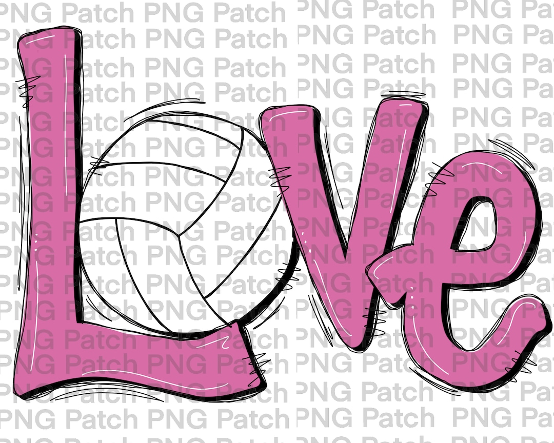 Volleyball, Pink Love With Volleyball, Volleyball PNG Digital Design ...