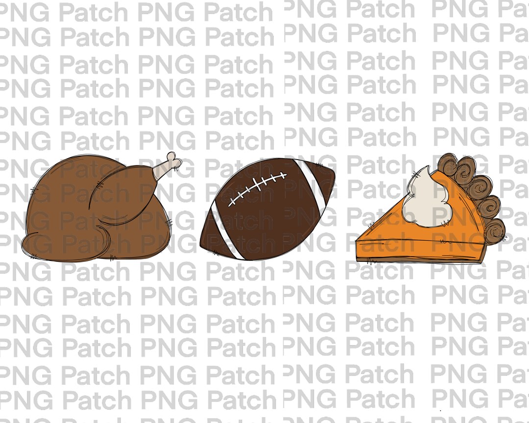 Thanksgiving, Turkey, Football, Pumpkin Pie, Fall PNG Digital Design ...