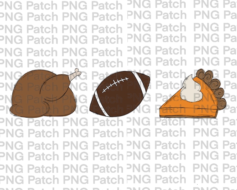 Thanksgiving Turkey Football Pumpkin Pie Fall PNG Digital | Etsy