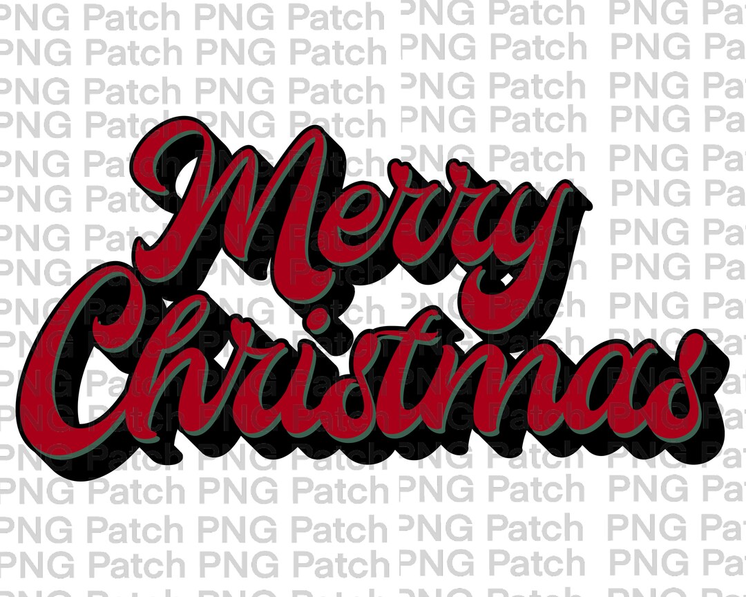 Merry Christmas, Retro Red Letters, Christmas PNG Digital Design ...