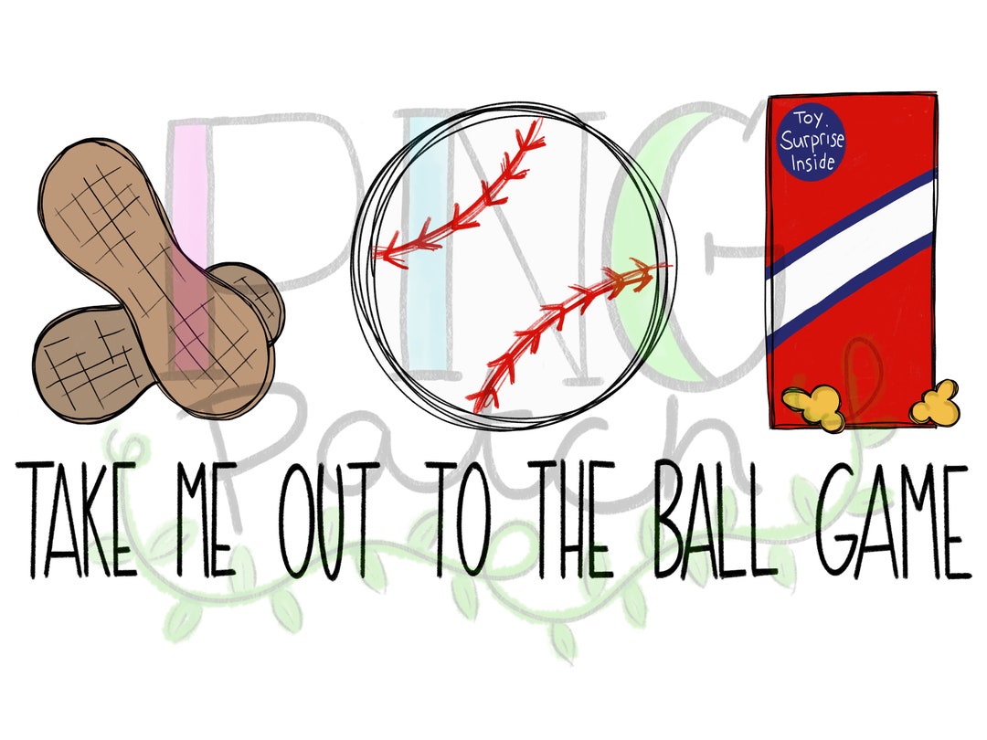 Baseball Take Me Out to the Ball Game, Peanuts and Cracker Jacks PNG ...