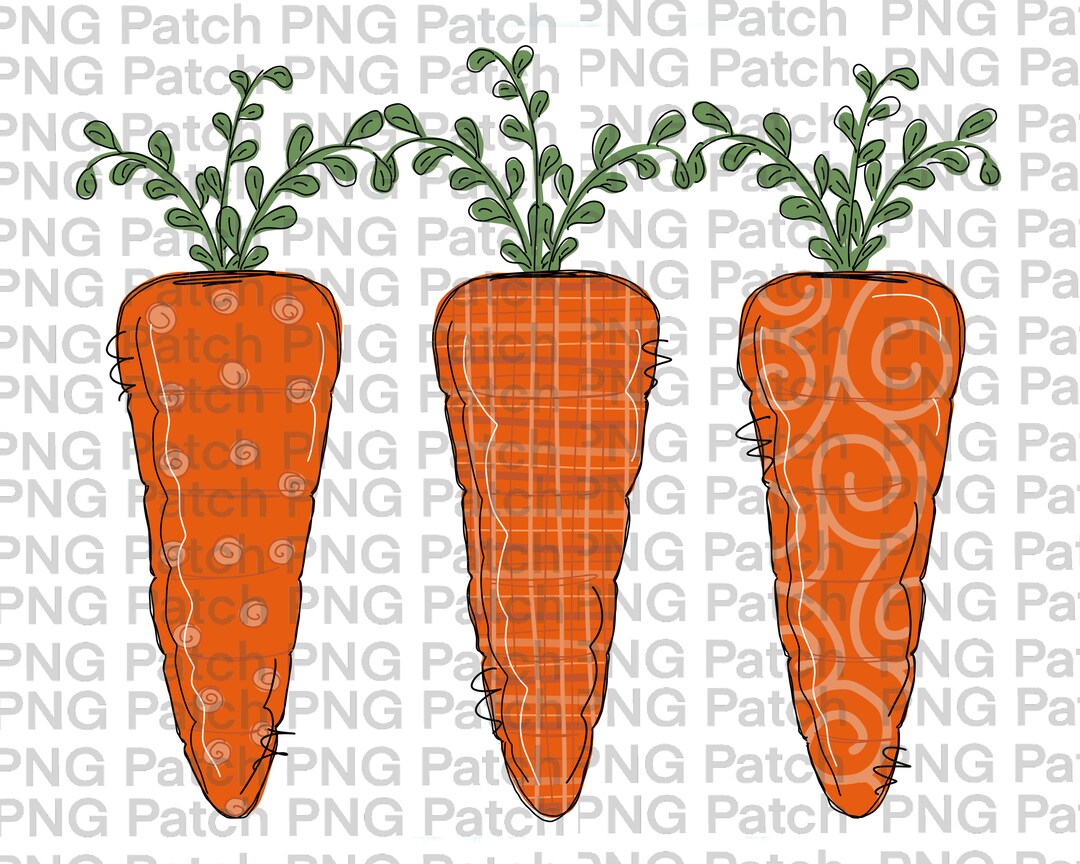 Carrot Trio, Easter PNG Digital Design, Bunny Sublimation Design ...