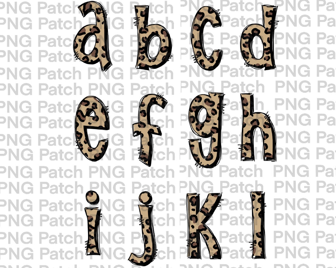 All Lower Case Colorful Leopard Print Alpha Pack, Alphabet Pack PNG ...