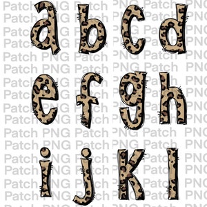 All Lower Case Colorful Leopard Print Alpha Pack, Alphabet Pack PNG ...