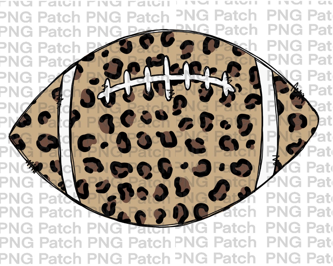 Leopard Print Football, Football PNG File, Cheerleading Digital Design ...