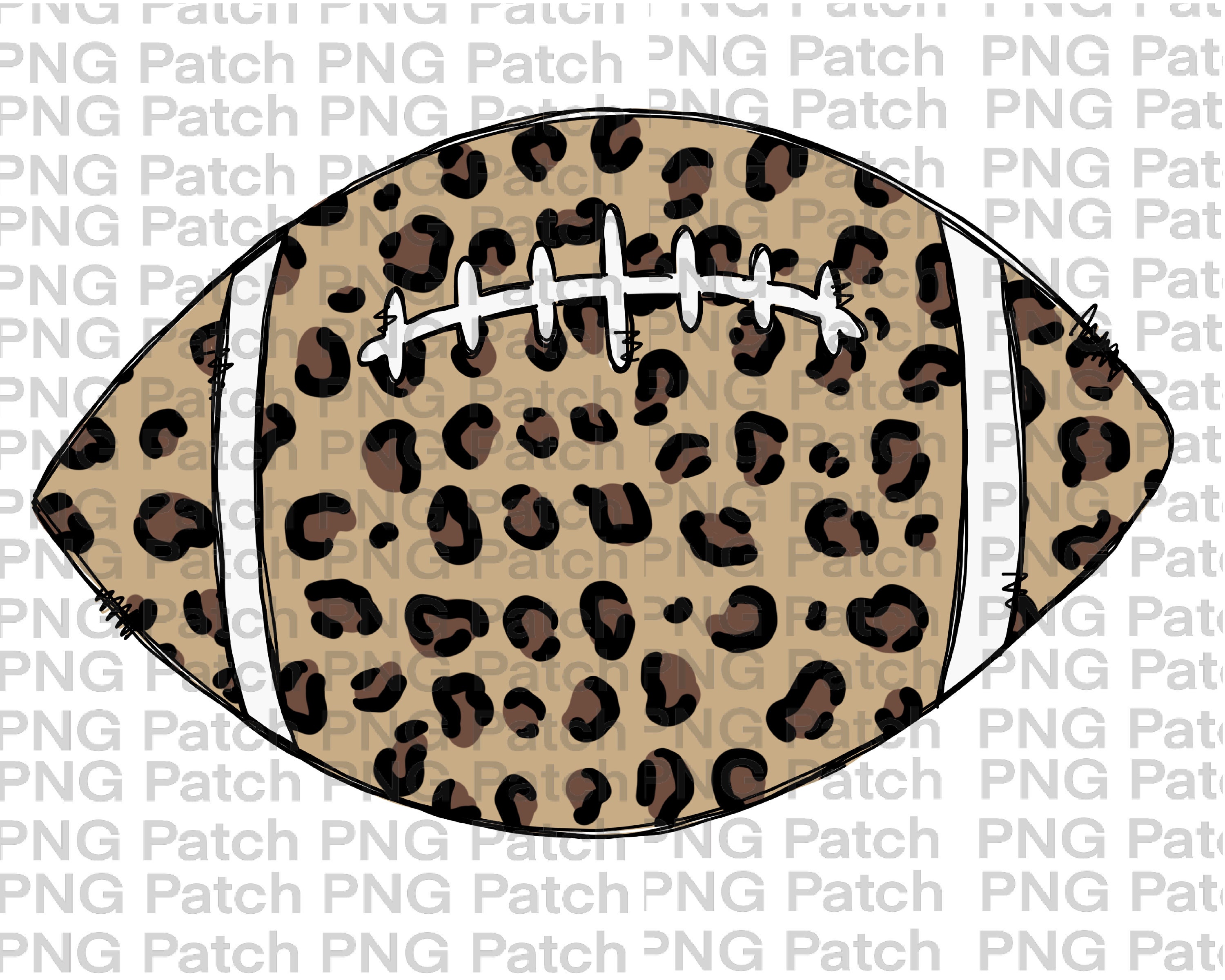 Leopard Print Football, Football PNG File, Cheerleading Digital Design ...