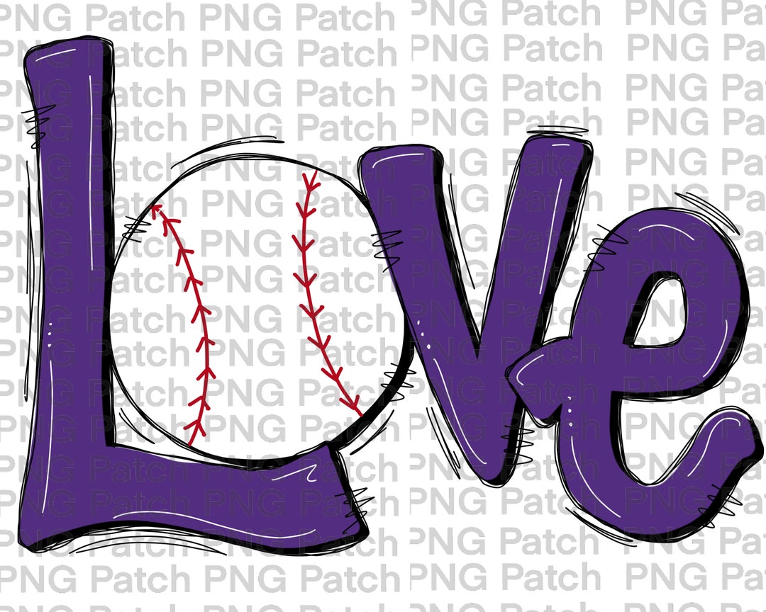 Baseball, Purple Love With Baseball, Baseball PNG Digital Design ...