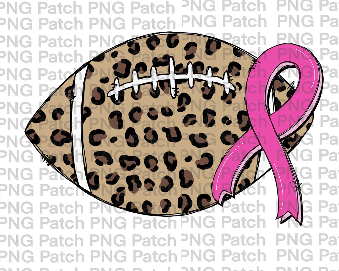 Leopard Print Football With Pink Ribbon, Football PNG File ...