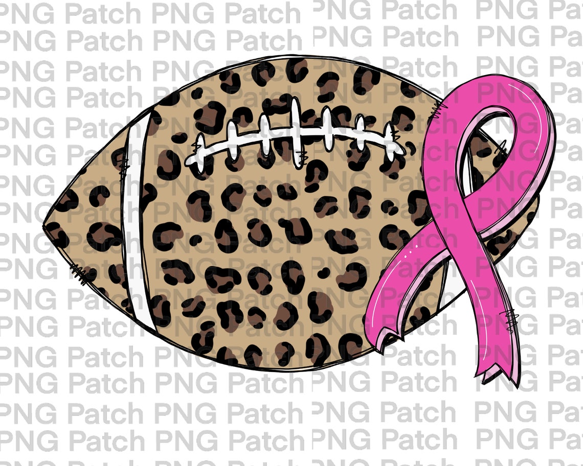 Leopard Print Football With Pink Ribbon Football PNG File - Etsy