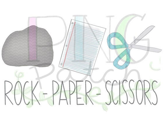 Paper Rock Scissors Teal Scissors PNG Digital Design | Etsy
