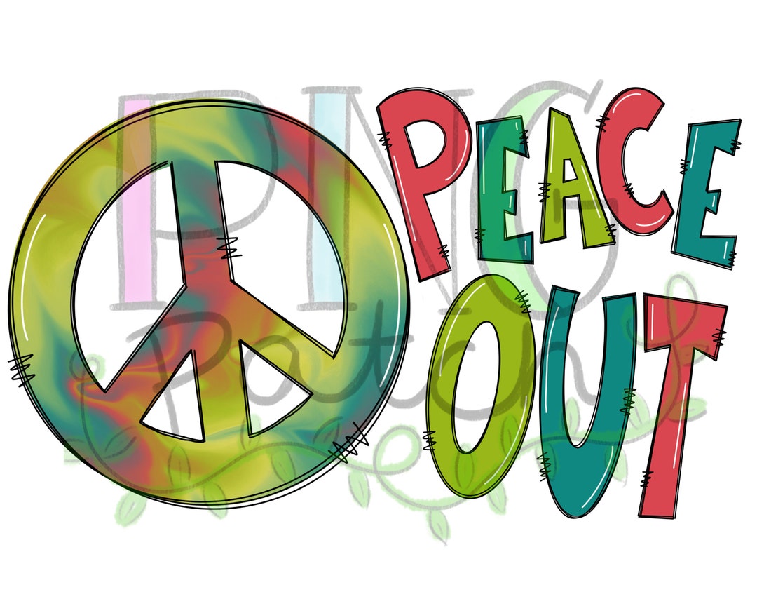 Peace Out, Peace Sign, PNG Digital Design, Tie Dye Sublimation Designs ...