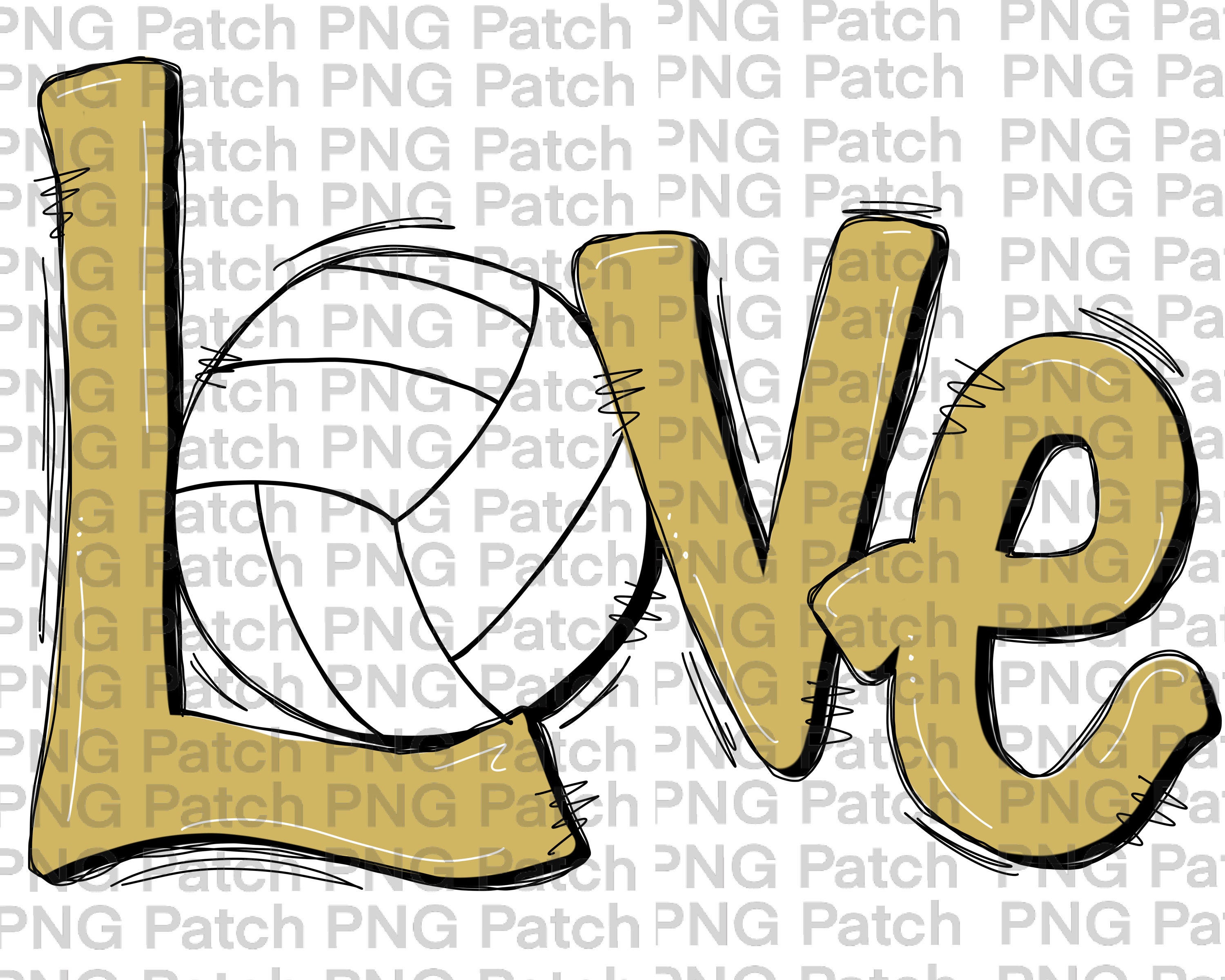 Volleyball Gold Love with Volleyball Volleyball PNG Digital | Etsy