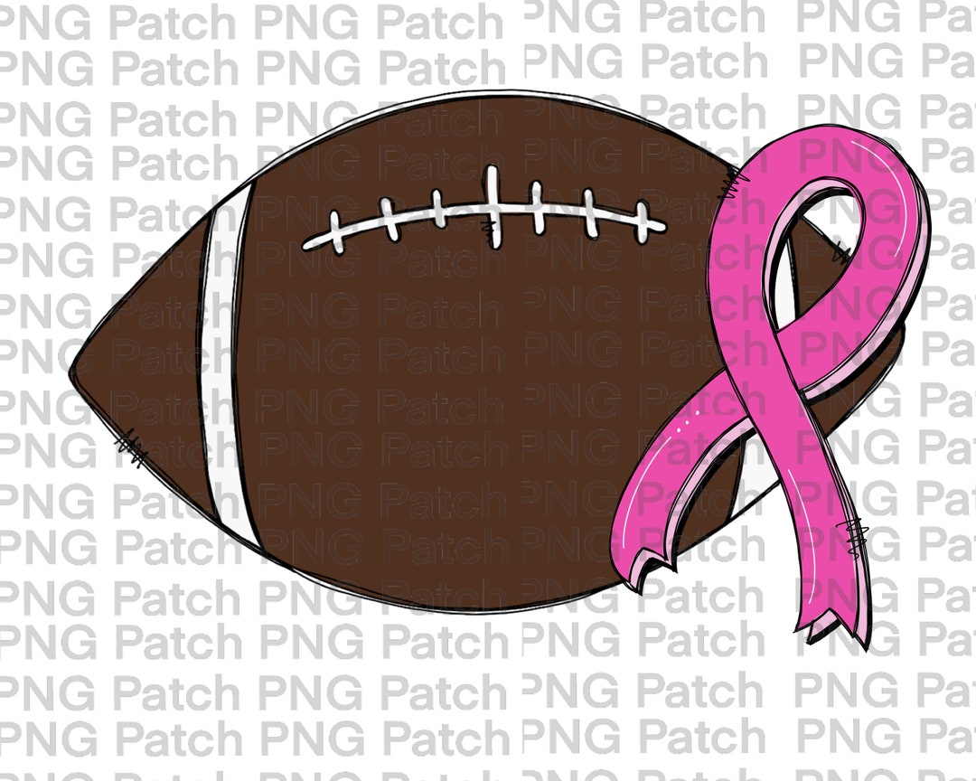 Football With Pink Ribbon, Football PNG File, Cheerleading Digital ...