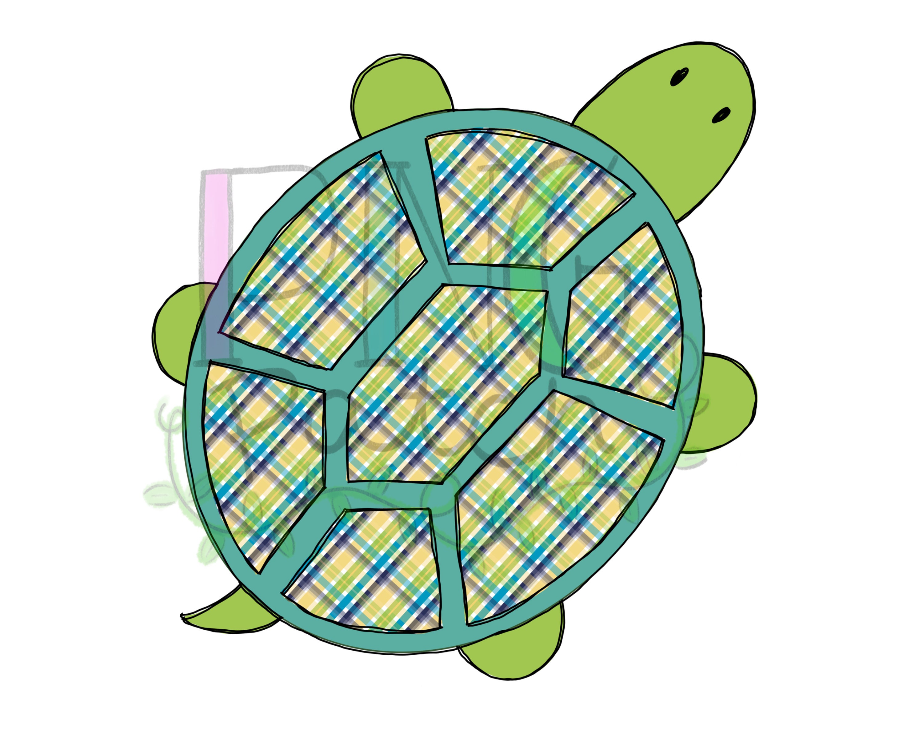 Turtle Plaid, PNG Digital Design, Animal Sublimation Design Download ...