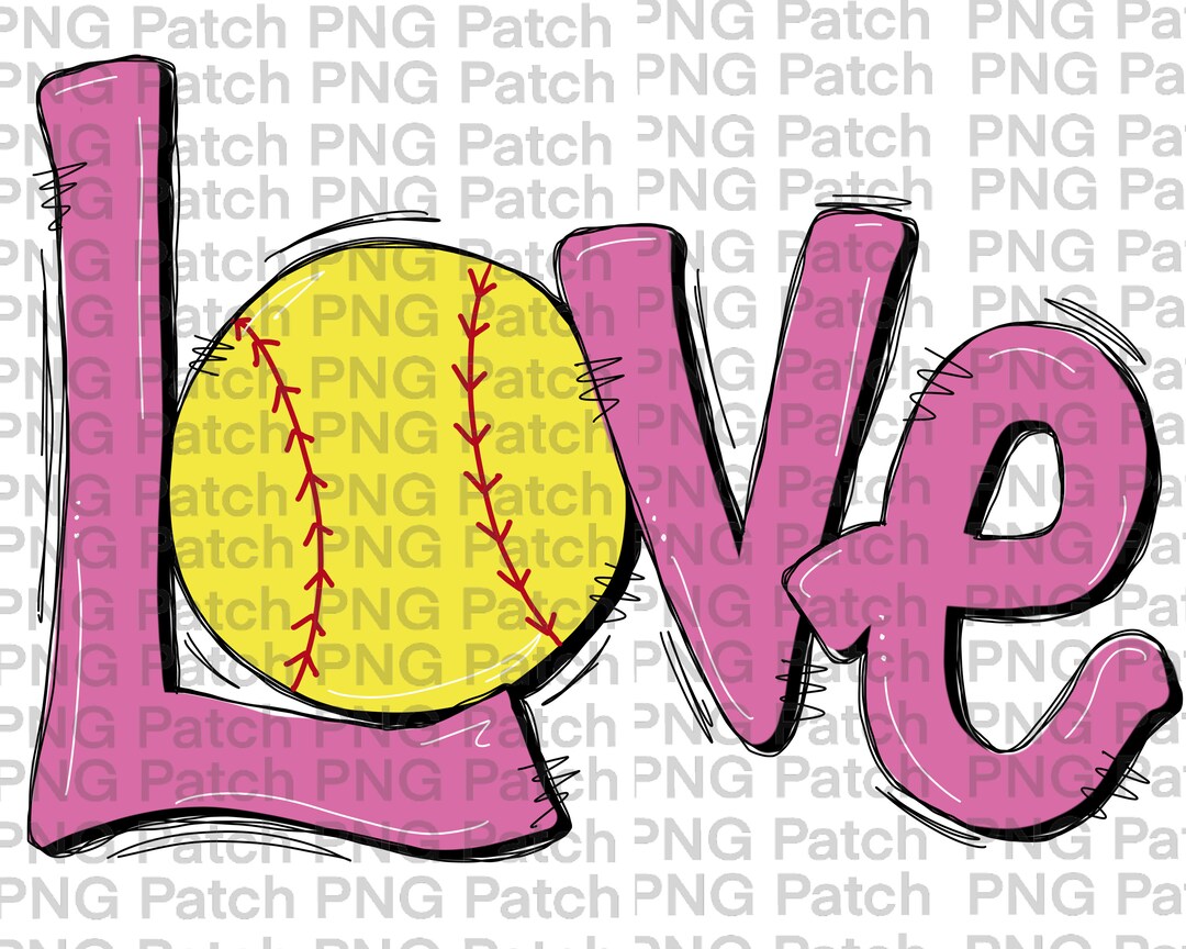 Softball, Pink Love With Softball, Softball PNG Digital Design, Sports ...
