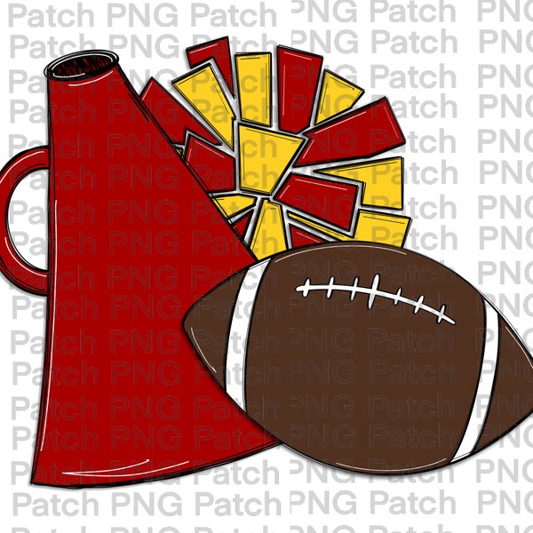 Red and Yellow Pom Pom Patch - Etsy