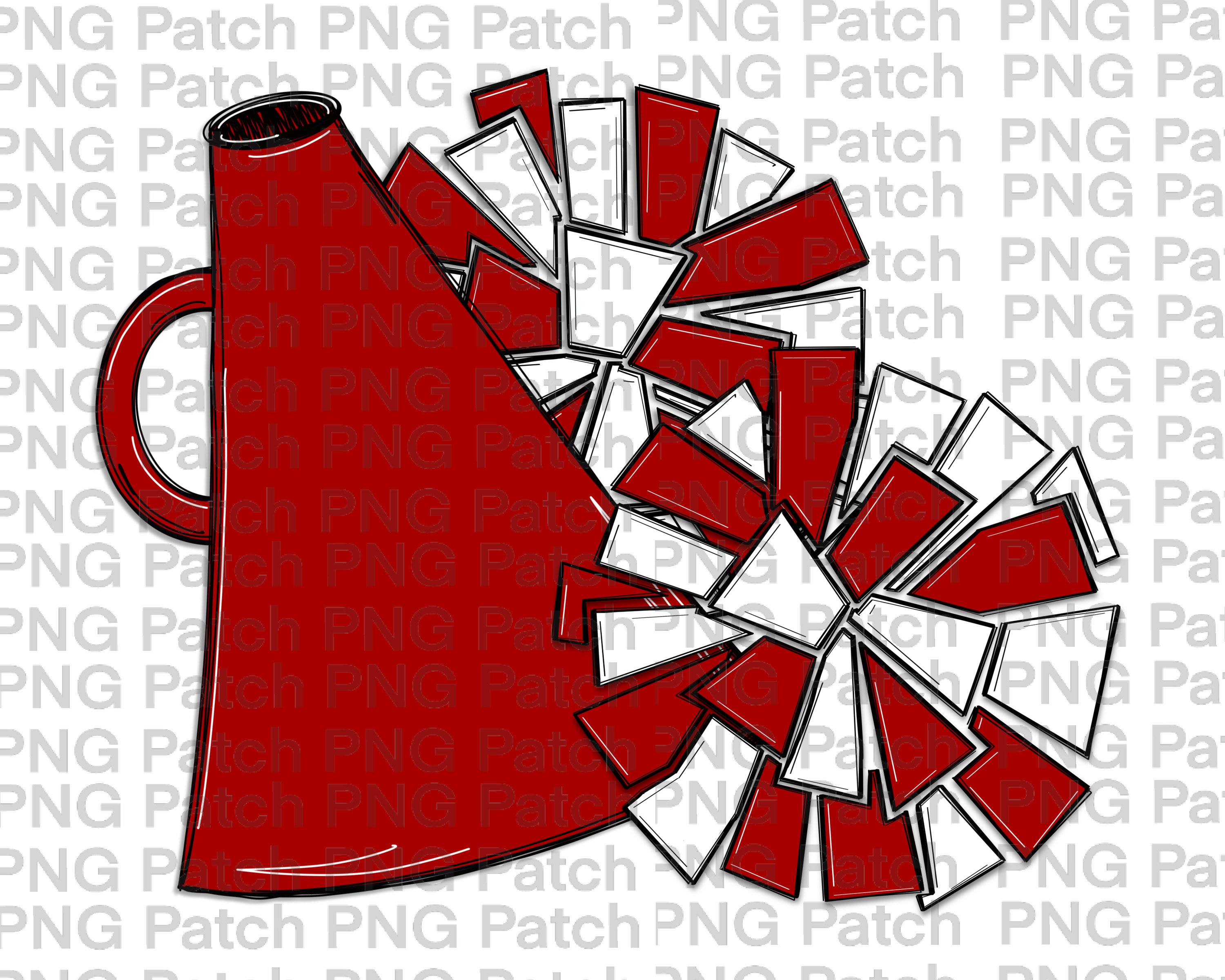 Cheerleading Megaphone And Poms Clipart
