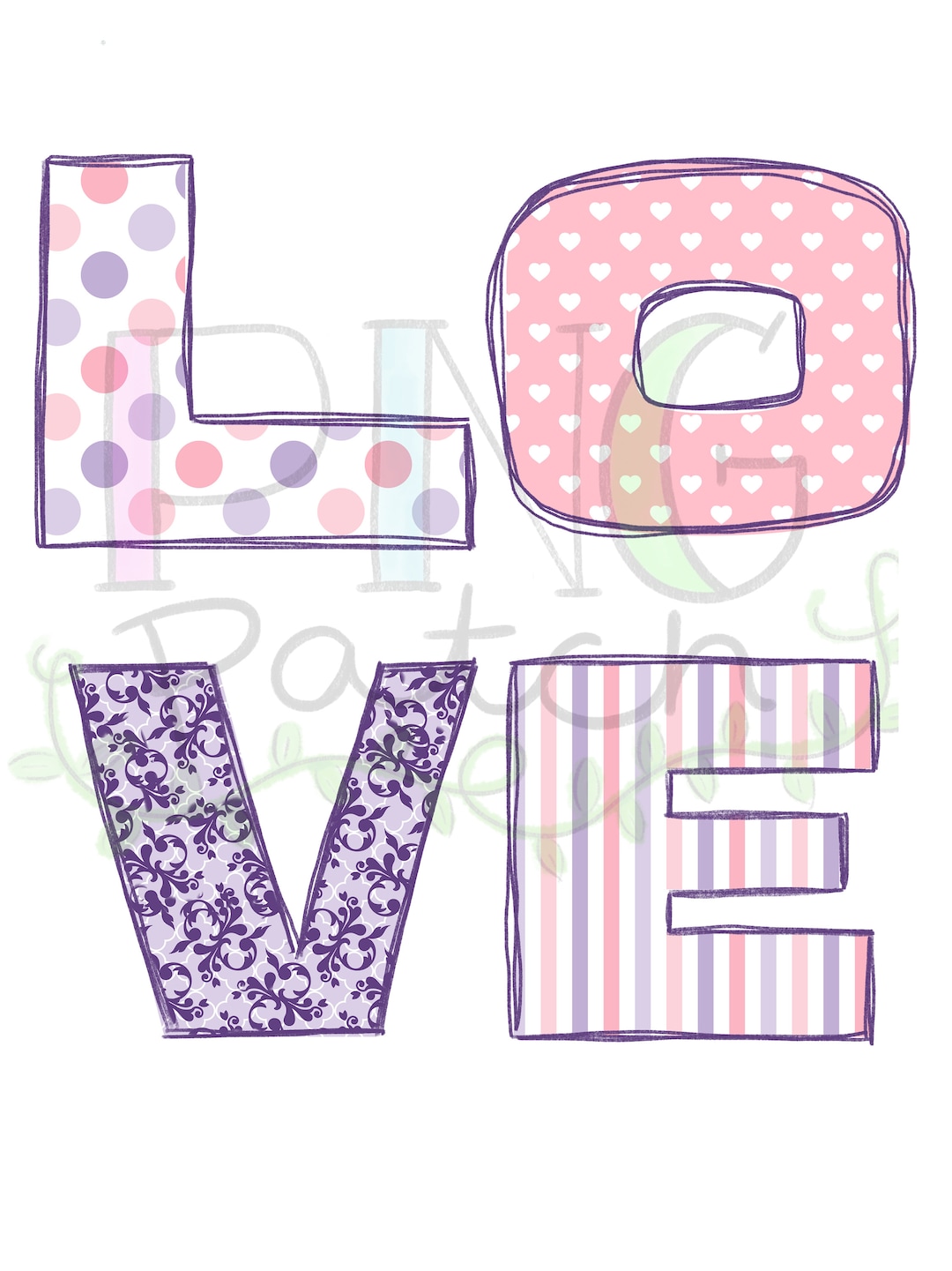 Pastel Love Valentine's Day | Printable PNG Digital Design ...