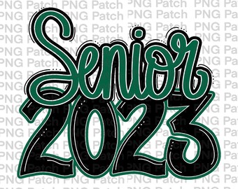 Green and Black Senior 2024 PNG , School Colors Graduation Sublimation ...