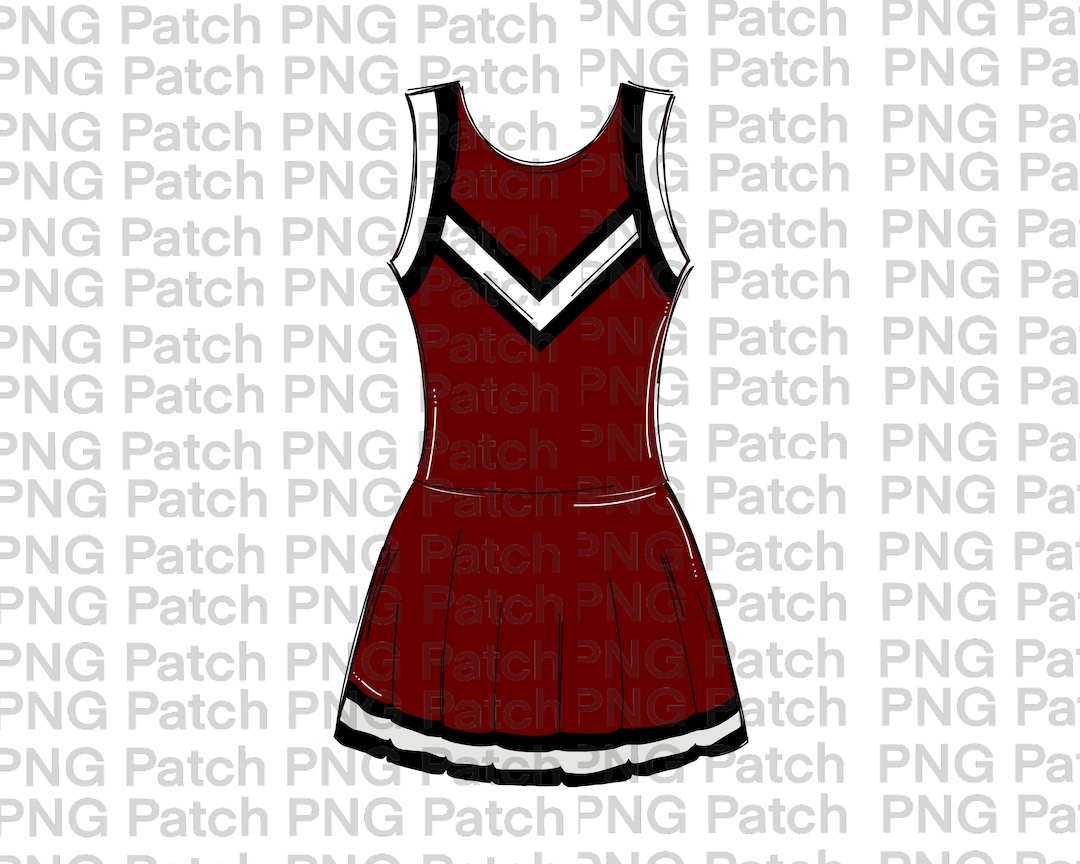 Maroon, White and Black Cheer Uniform PNG File, Digital Design, Cheer ...