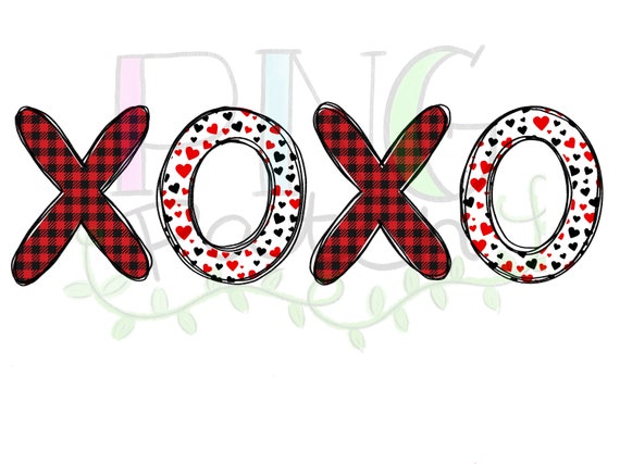 Valentine's Day Red XO XO PNG Digital Design Sublimation - Etsy