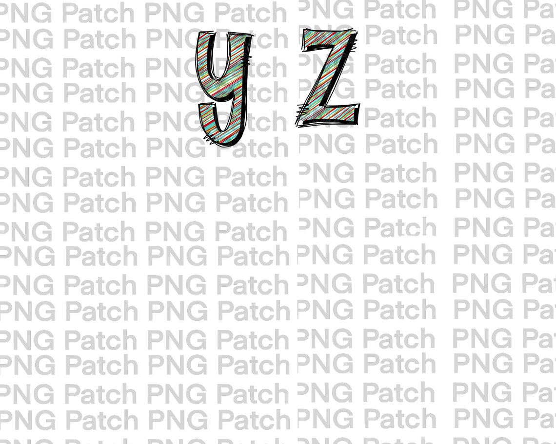 All Lower Case Scribble Striped Alpha Pack Alphabet Pack PNG - Etsy