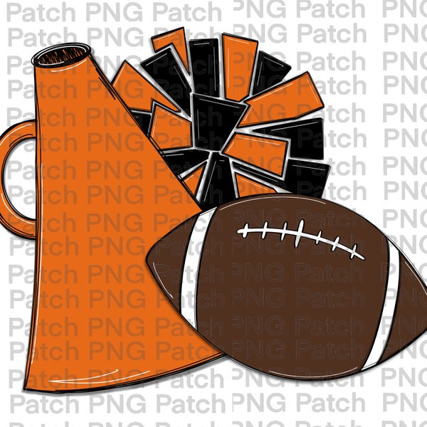 Cheer Football Orange and Black - Etsy