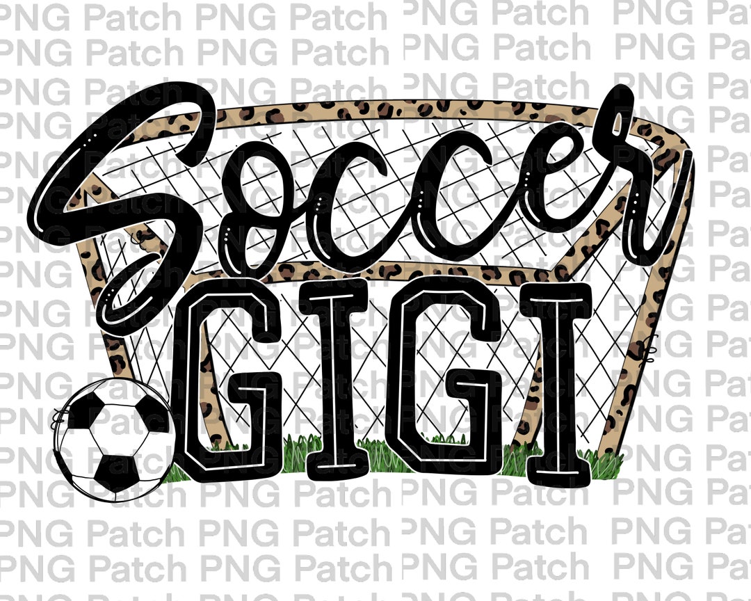 Soccer Gigi With Leopard Print Net and Soccer Ball | Soccer PNG Digital ...