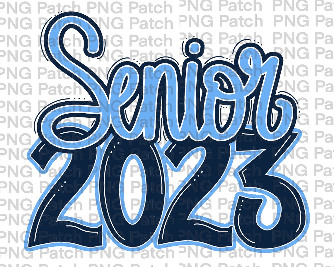Senior 2023 Graduation PNG | Columbia Blue and Navy | Carolina Light ...