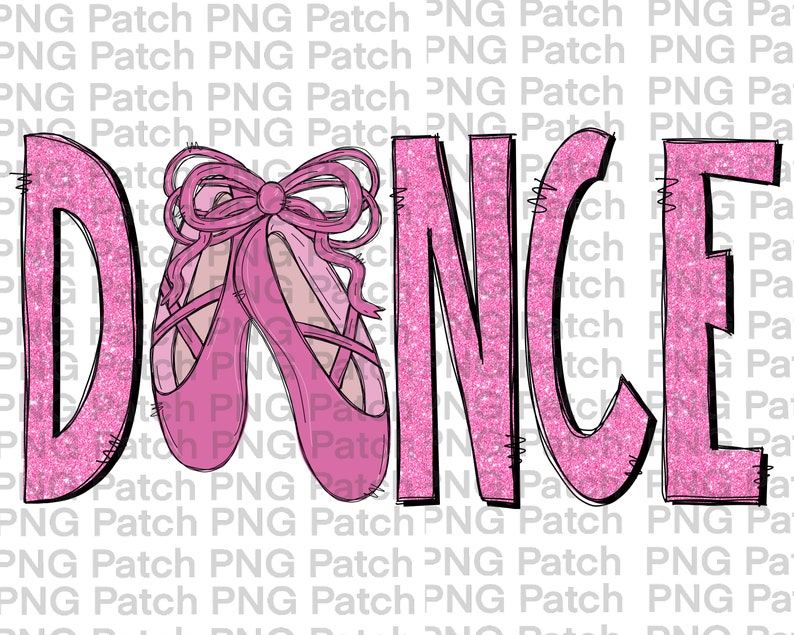 Dance With Glitter Letters With Ballet Slippers Dance PNG - Etsy