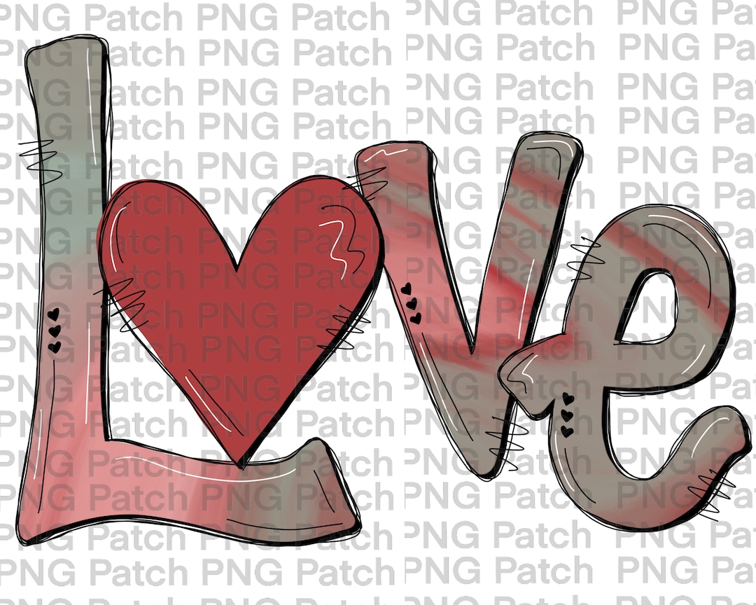Valentine's Day Sublimation Design | Love With Red Heart PNG Digital ...