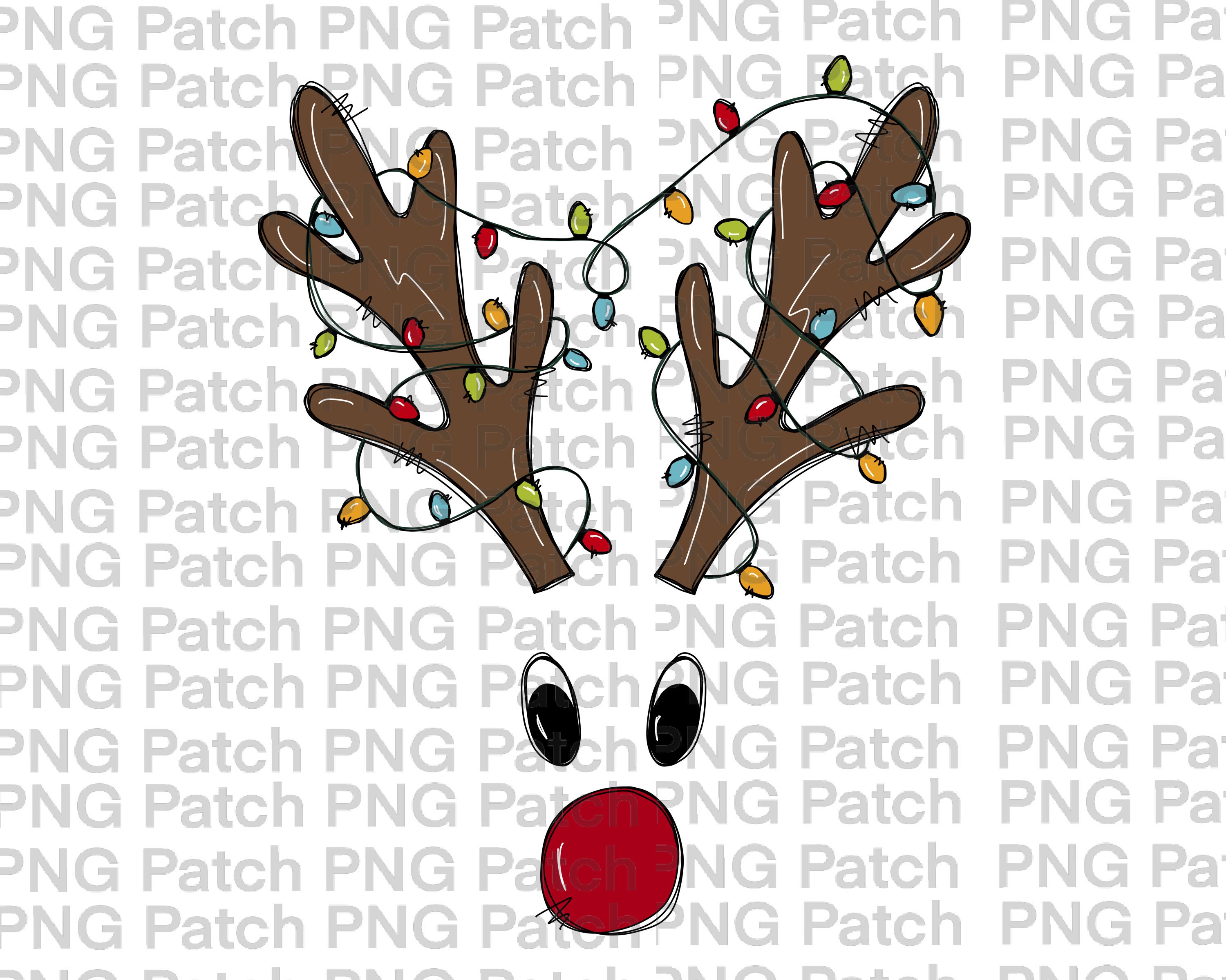 Boy Reindeer With Christmas Lights, Christmas PNG File, Holiday Digital ...