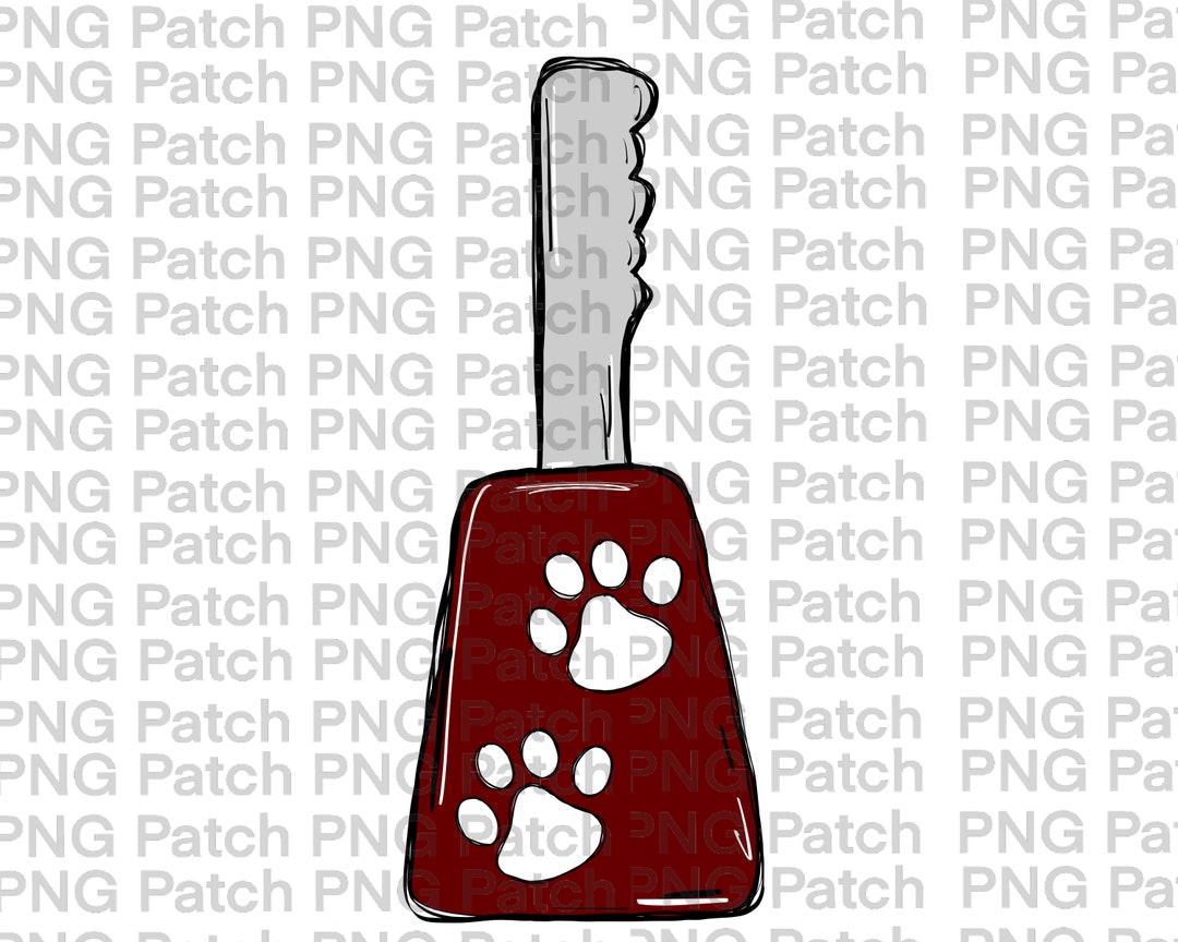Cow Bell, Maroon White With Paw Prints, Football PNG Digital Design ...