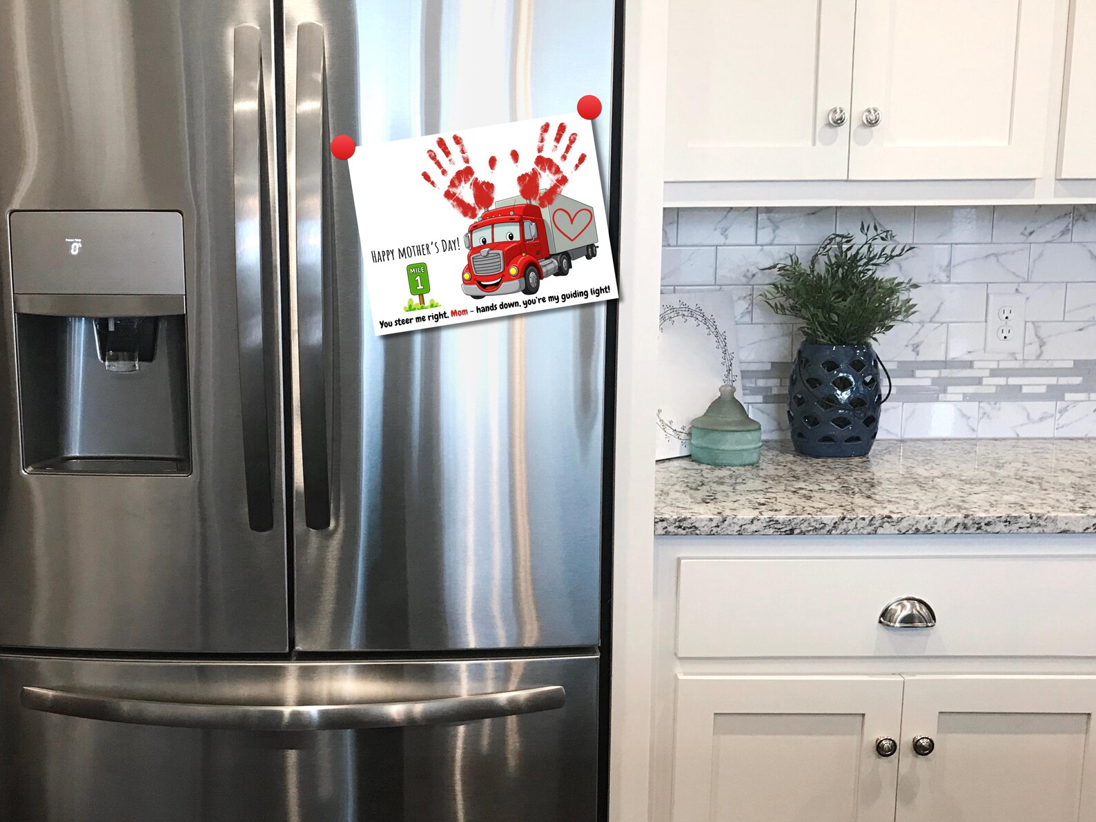 Semi Truck Mothers Day Handprint Craft Mom Day DIY Handprint Art for ...