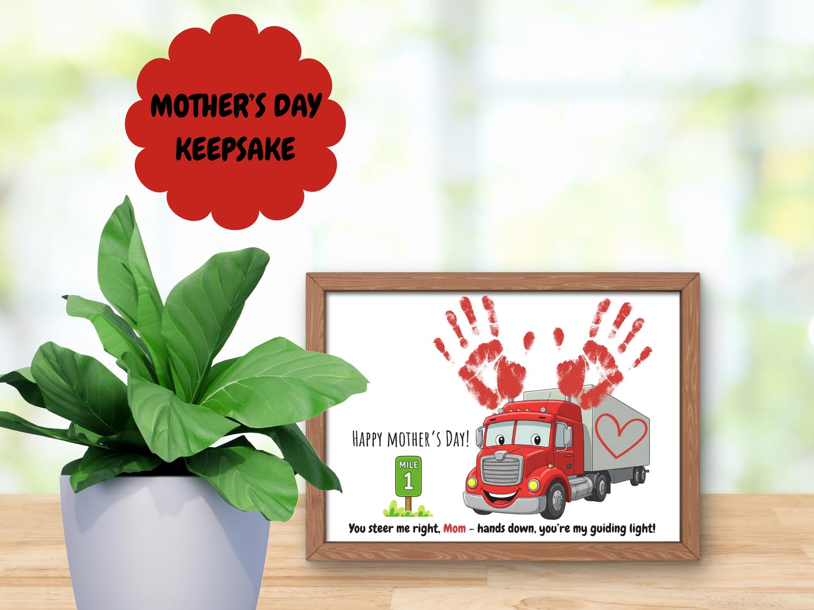 Semi Truck Mothers Day Handprint Craft Mom Day DIY Handprint Art for ...