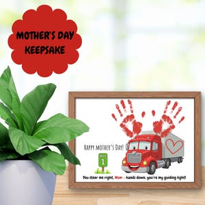 Semi Truck Mothers Day Handprint Craft Mom Day DIY Handprint Art for ...