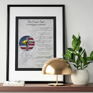 Firefighter Memorial Funeral Poem for Celebration of Life for Fireman ...