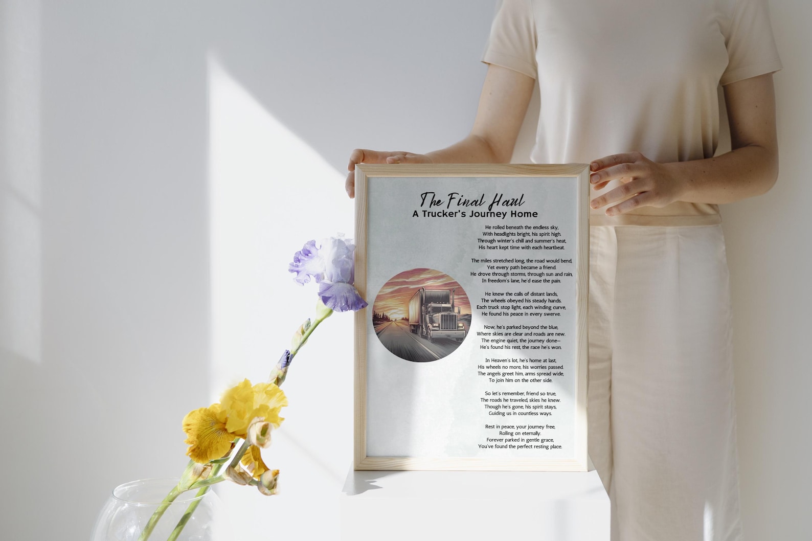 Semi Truck Driver Memorial Poem for Commercial Truck Driver Operator ...