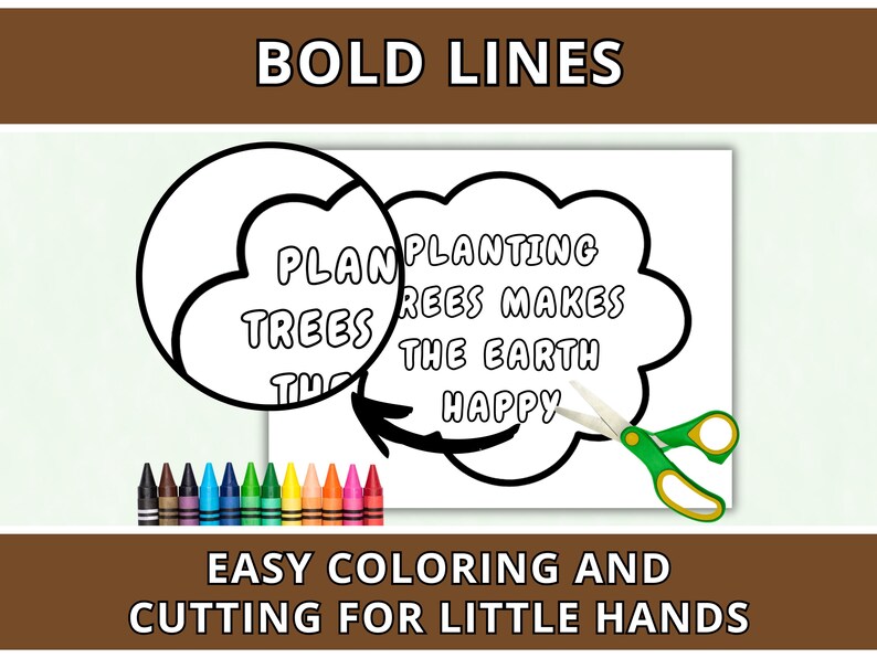 Tree Craft Paper Coloring Printable, Kids Arbor Day Arts and Crafts ...