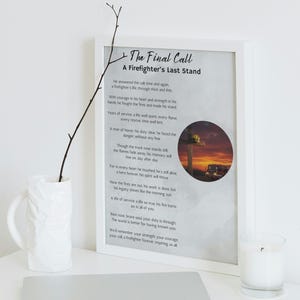Firefighter Memorial Funeral Poem for Celebration of Life for Fireman ...